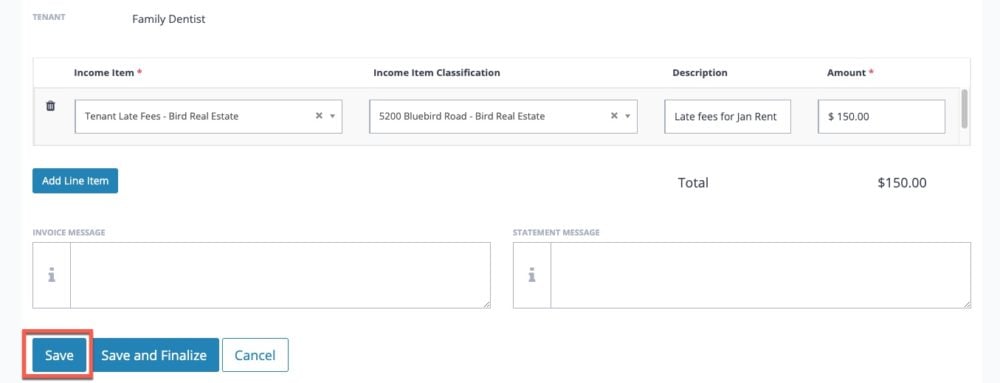 Adding One-Time Invoices in STRATAFOLIO