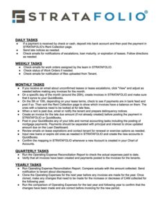 Commercial Real Estate Daily, Weekly, Monthly & Annual Task List